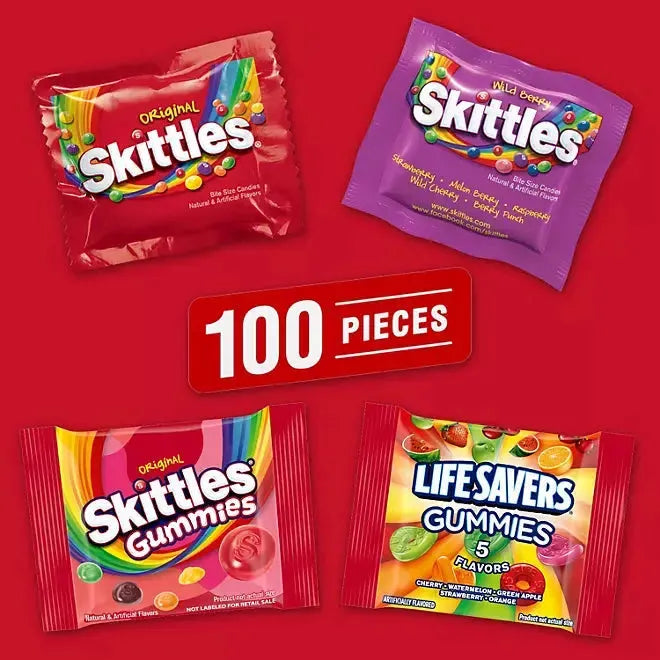 Skittles & Lifesavers Variety Pack: 100-Piece Bag – Candy Warehouse