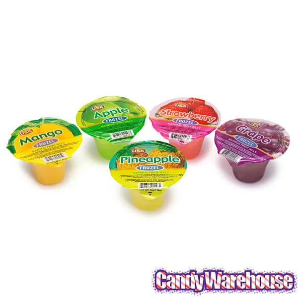 Fruzel Assorted Natural Fruit Jelly Candy Cups: 36-Piece Jar – Candy Warehouse