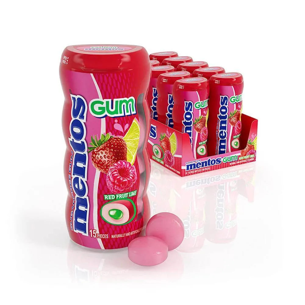 Mentos Sugar Free Gum Packs- Red Fruit Lime: 10-Piece Box – Candy Warehouse