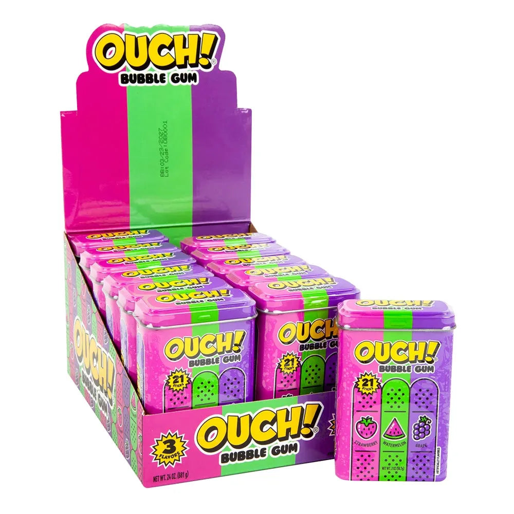 OUCH! Bubble Gum Band-Aids Tins: 12-Piece Display – Candy Warehouse