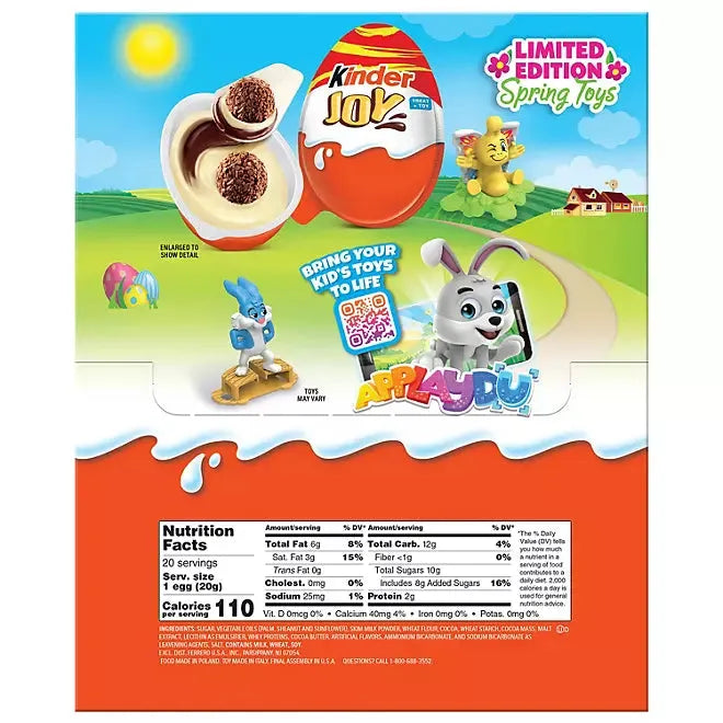 Kinder Joy Easter Chocolate Surprise Egg: 20-Piece Box – Candy Warehouse