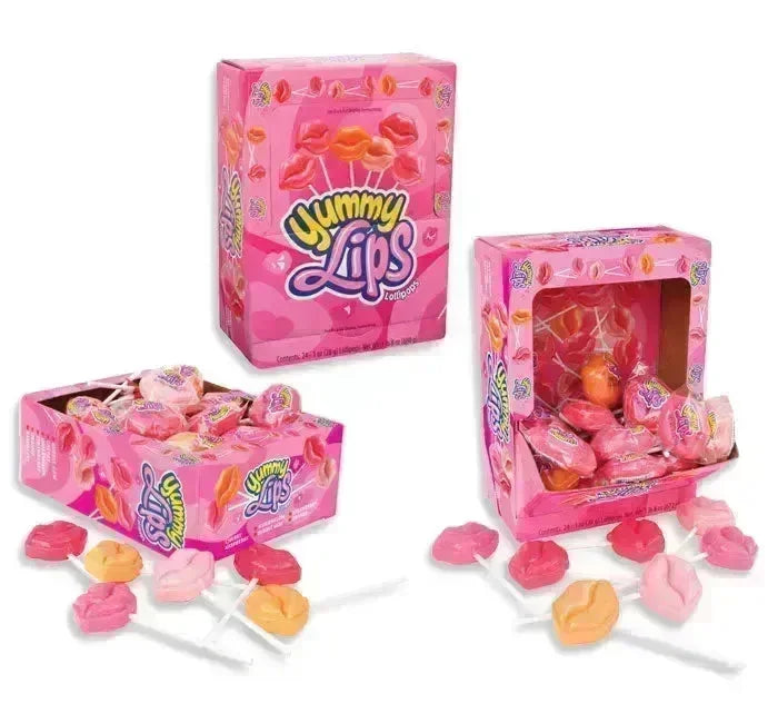 Yummy Lips Lollipops: 24-Piece Display – Candy Warehouse
