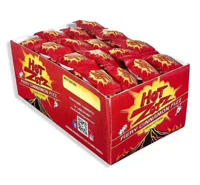 Zotz Hot Fiery Cinnamon Candy Fizz Strings: 24-Piece Display – Candy ...