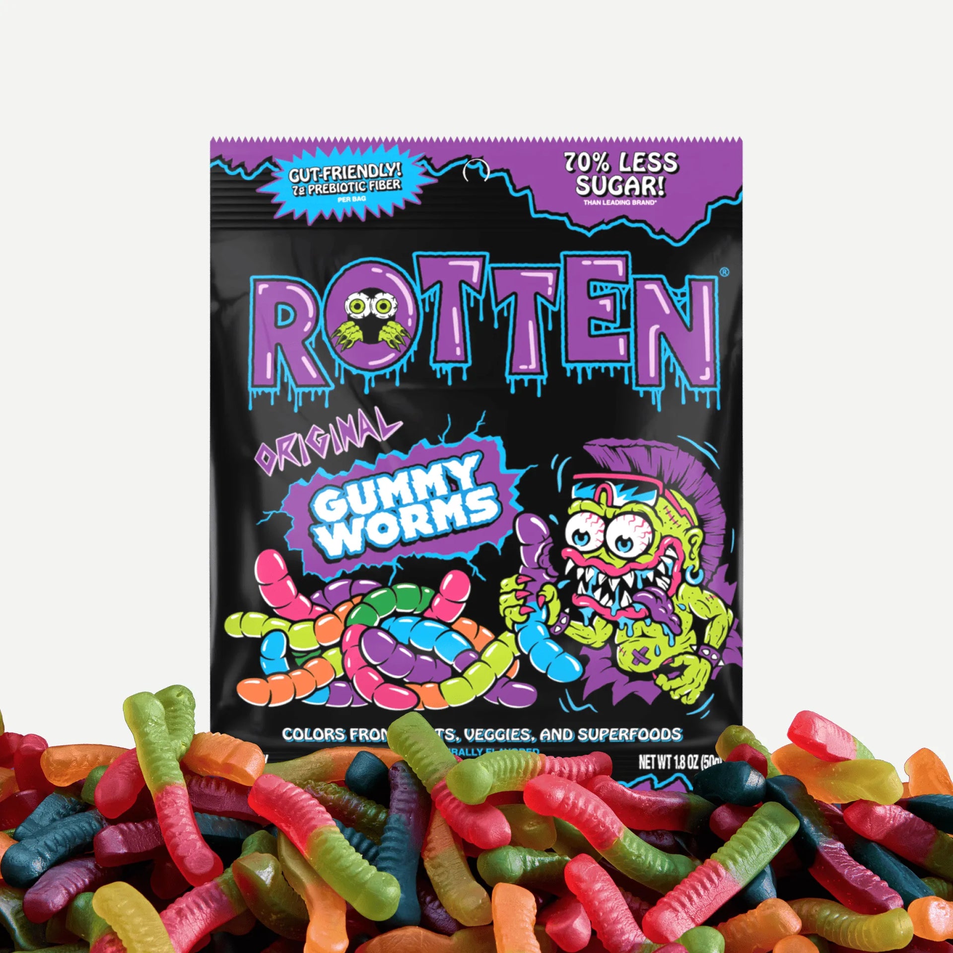 Rotten Gummy Worms, 1.8 Ounce Single Serve – Candy Warehouse