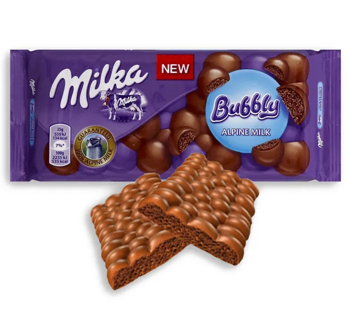 Milka Bubbly Milk Chocolate Bars: 14-Piece Box – Candy Warehouse
