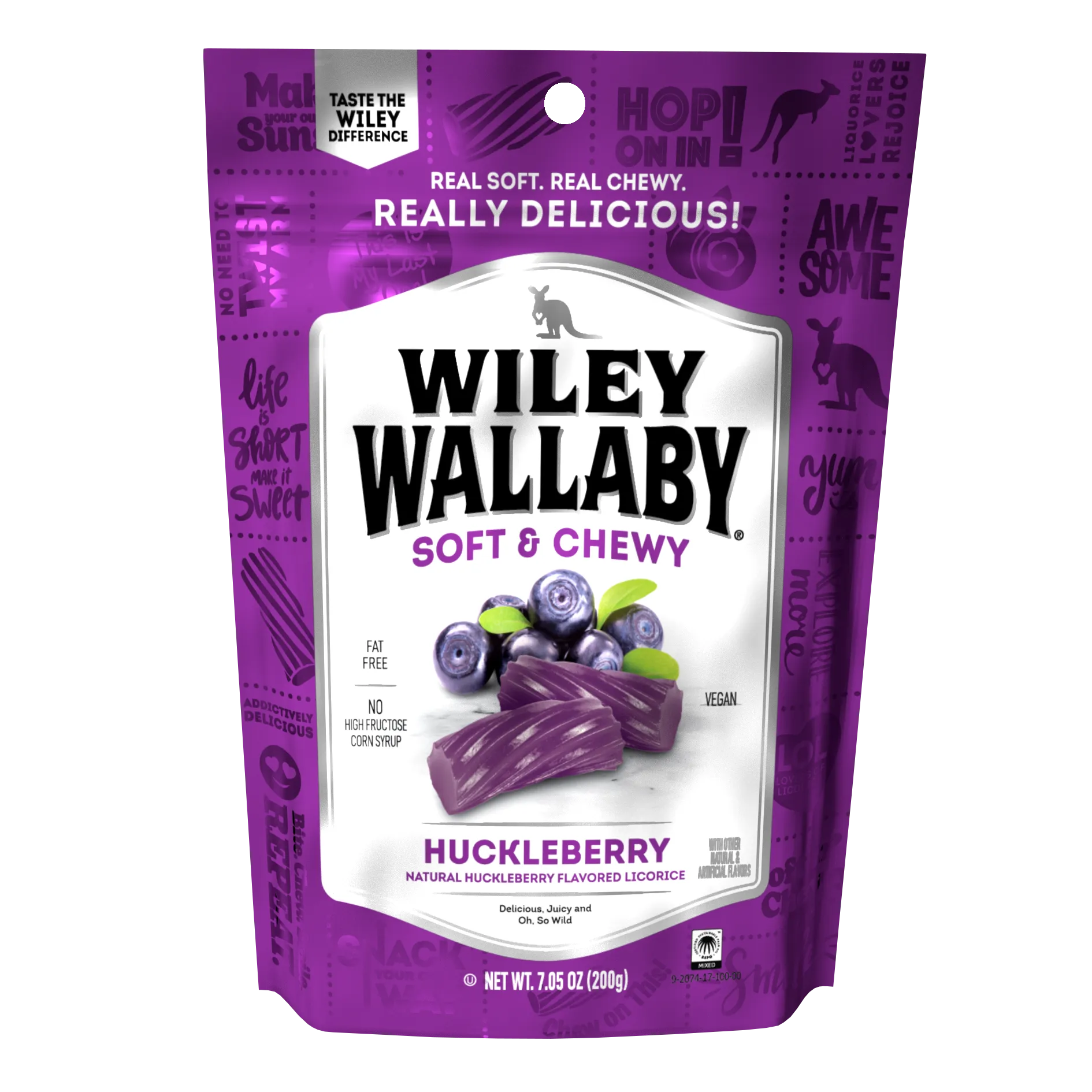 Wiley Wallaby Licorice Bites - Huckleberry Peg Bag: 12-Piece Case ...