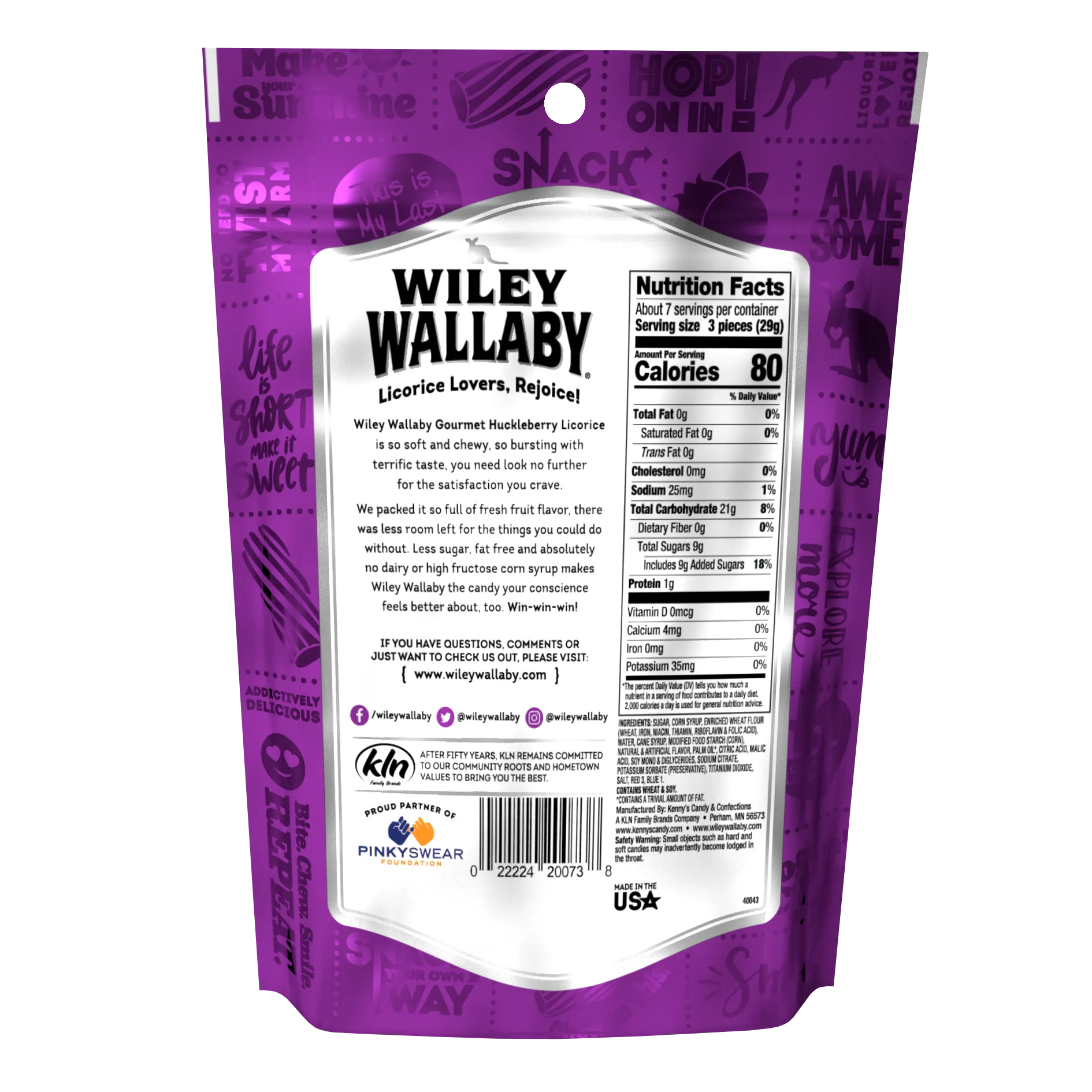 Wiley Wallaby Licorice Bites - Huckleberry Peg Bag: 12-Piece Case ...