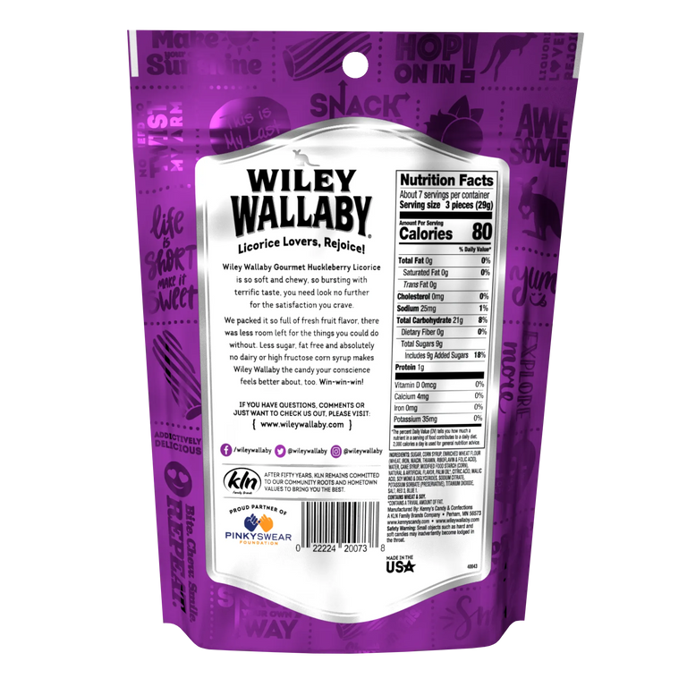 Wiley Wallaby Licorice Bites - Huckleberry Peg Bag: 12-Piece Case ...
