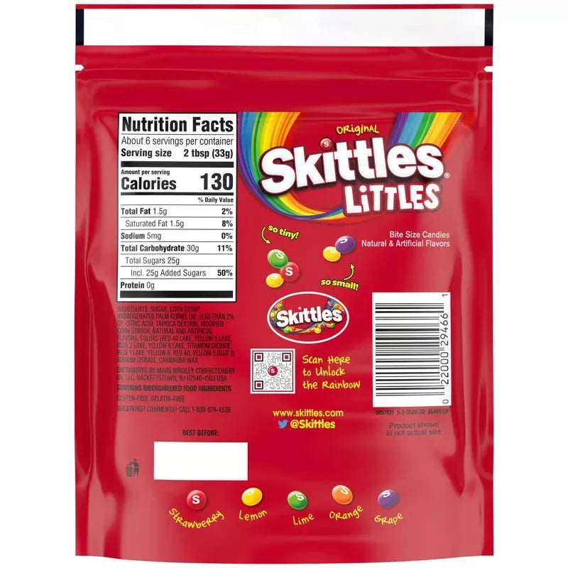 Skittles Littles Original Mini Fruity Candy: 7.2-Ounce Bag – Candy ...