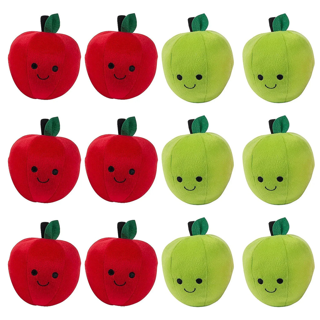 Red & Green Smiling Stuffed Apple Plush: 12-Piece Bag – Candy Warehouse