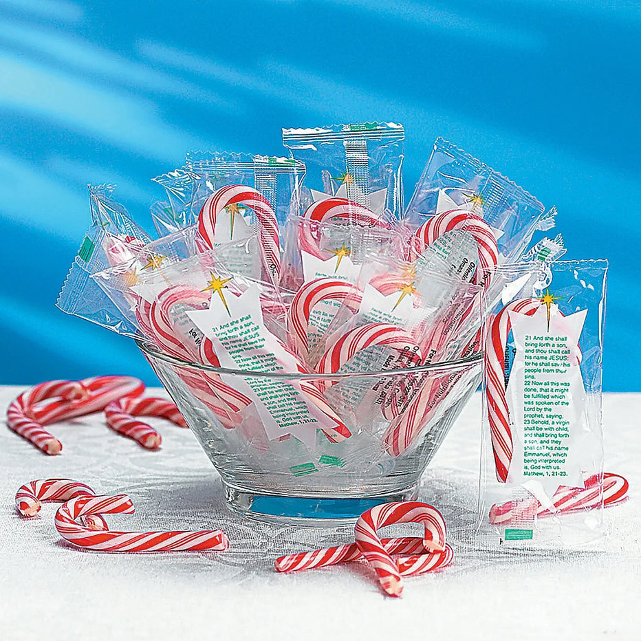 Bible Verse Mini Candy Canes: 40-Piece Bag – Candy Warehouse