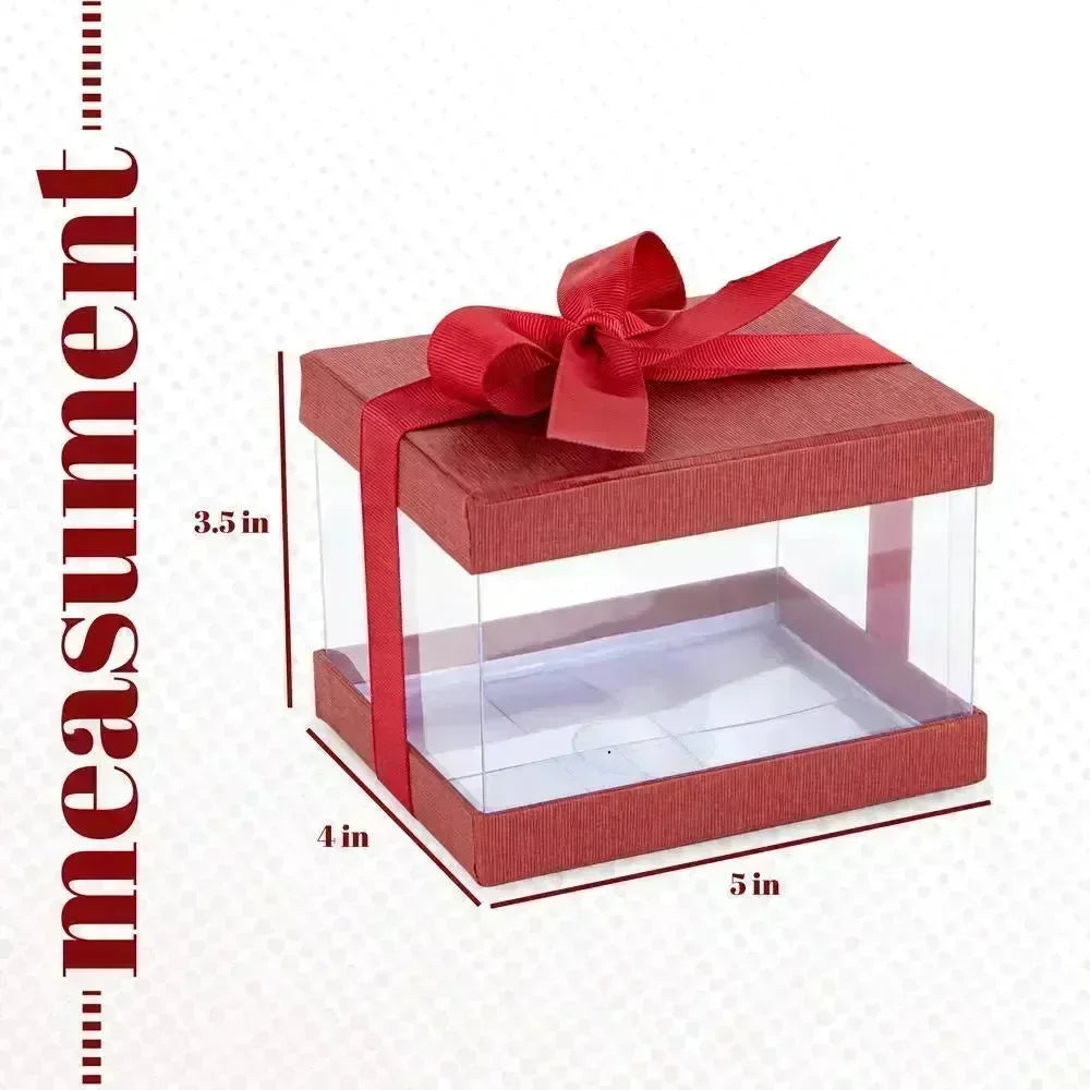 Plastic Gift Boxes Maroon 5X4X3.5" 6 Pack Bakery Boxes With Base Lid ...