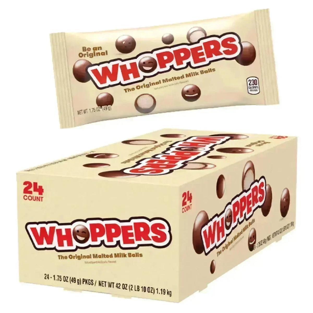 Whoppers Malted Milk Balls Packs: 24-Piece Display – Candy Warehouse