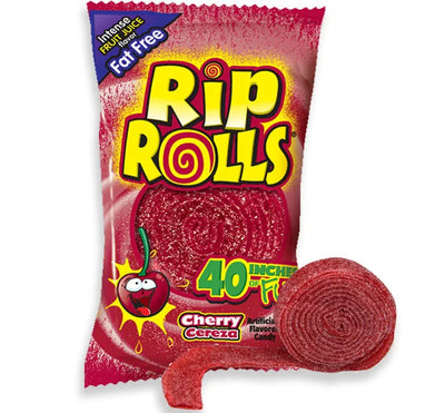 Sour Rip Rolls - Cherry: 24-Piece Display – Candy Warehouse