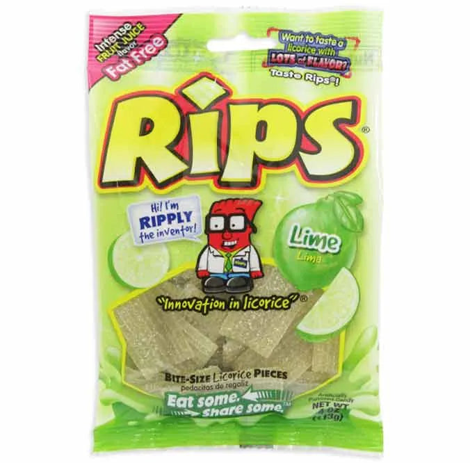 Rips Lime Bite Size Licorice Pieces: 12-Piece Case – Candy Warehouse