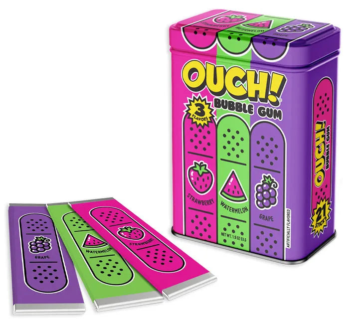 OUCH! Bubble Gum Band-Aids Tins: 12-Piece Display – Candy Warehouse