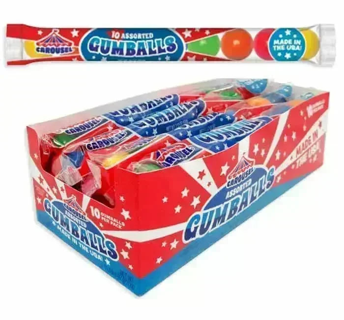 Carousel Assorted Gumball Tubes: 12-Piece Box – Candy Warehouse