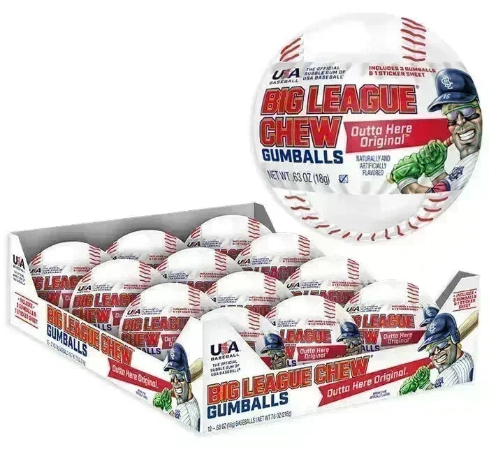 Big League Bubble Gum Baseball Packs: 12-Piece Display – Candy Warehouse