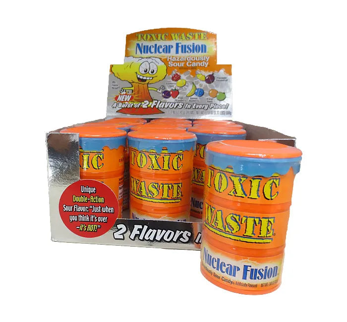Toxic Waste Nuclear Fusion Sour Candy Drums: 12-Piece Box – Candy Warehouse