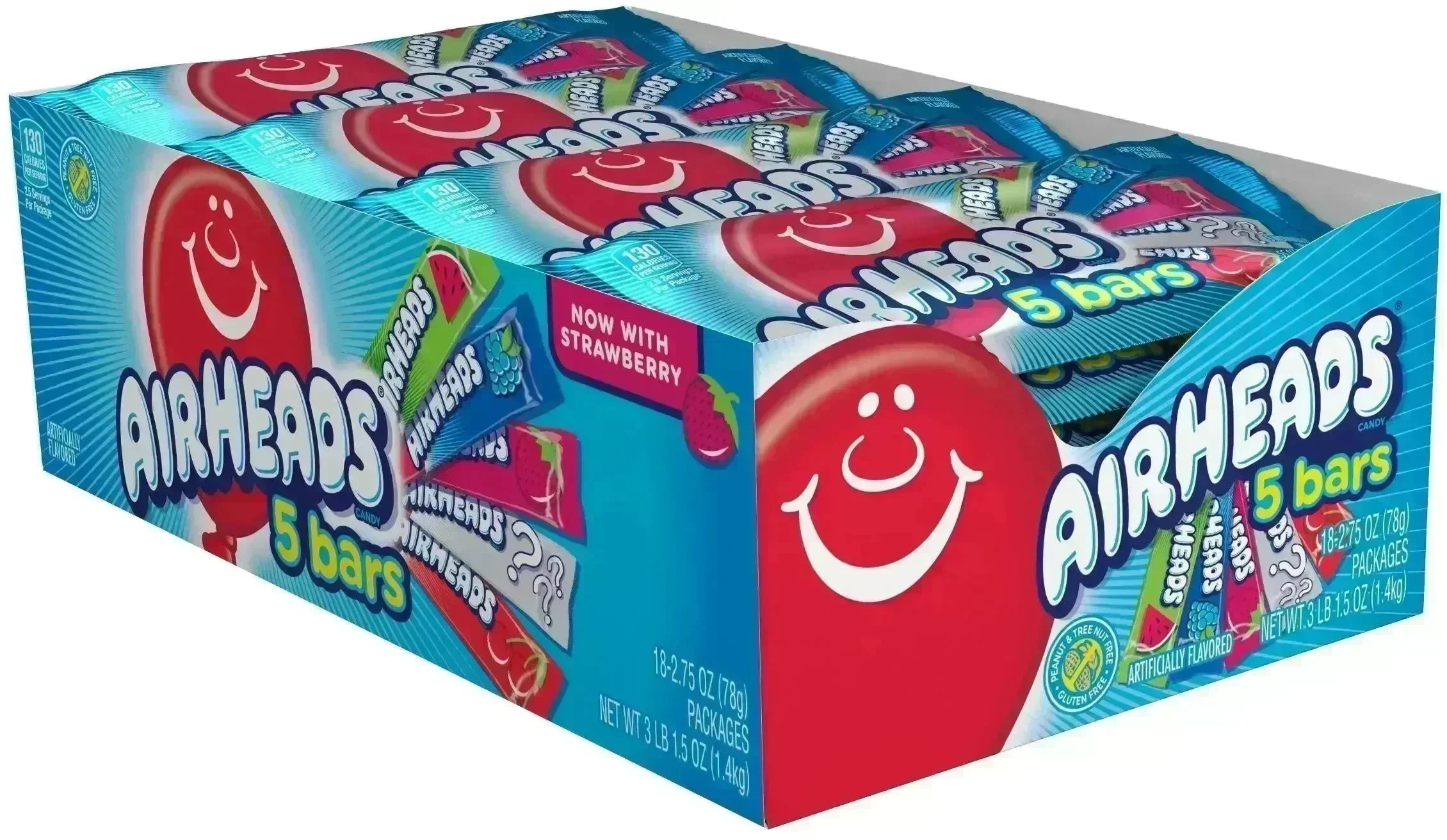 Airheads Singles 5-Pack Assorted Flavors: 18-Piece Box – Candy Warehouse