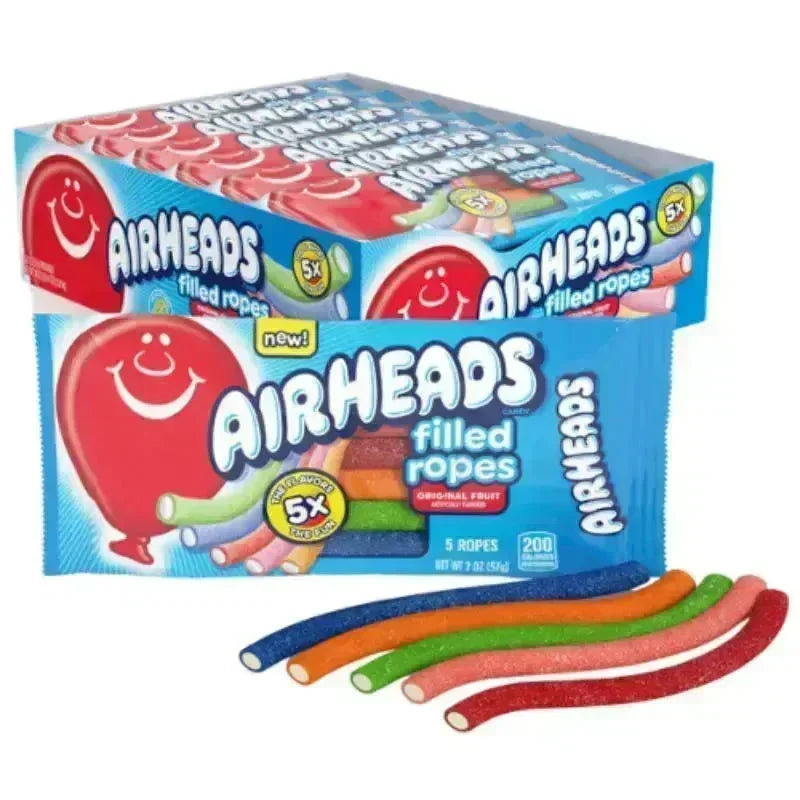 Airheads Filled Ropes Assorted Candy: 18-Piece Display – Candy Warehouse