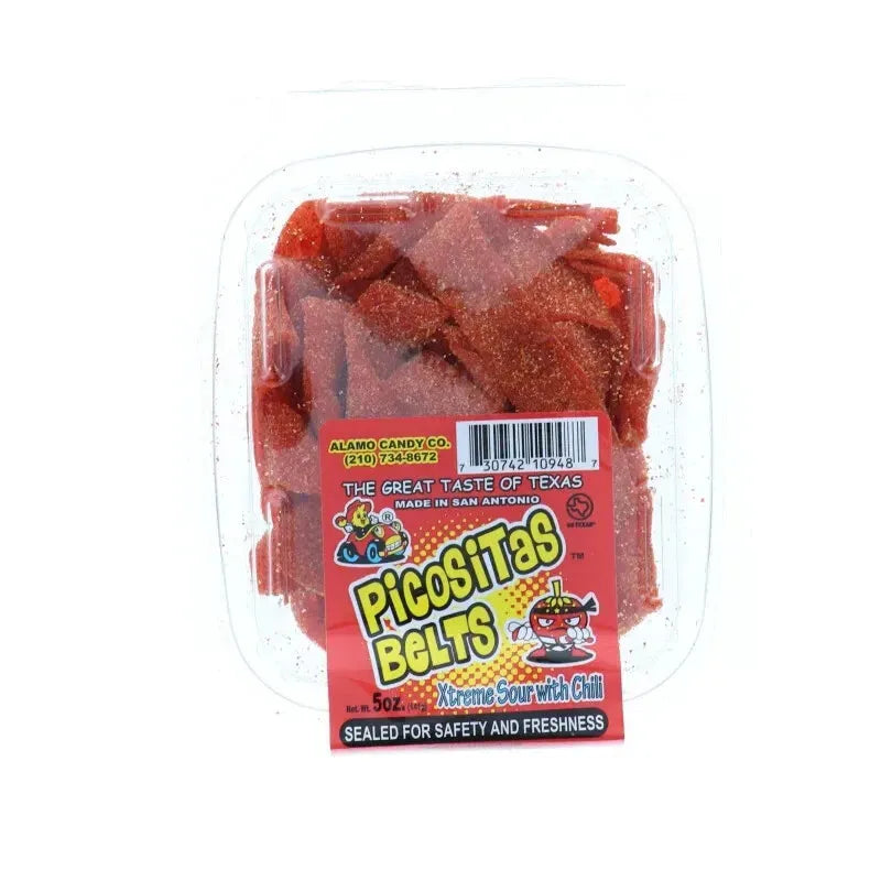 Alamo Candy Picositas Belts - Xtreme Sour with Chili: 24-Piece Case ...