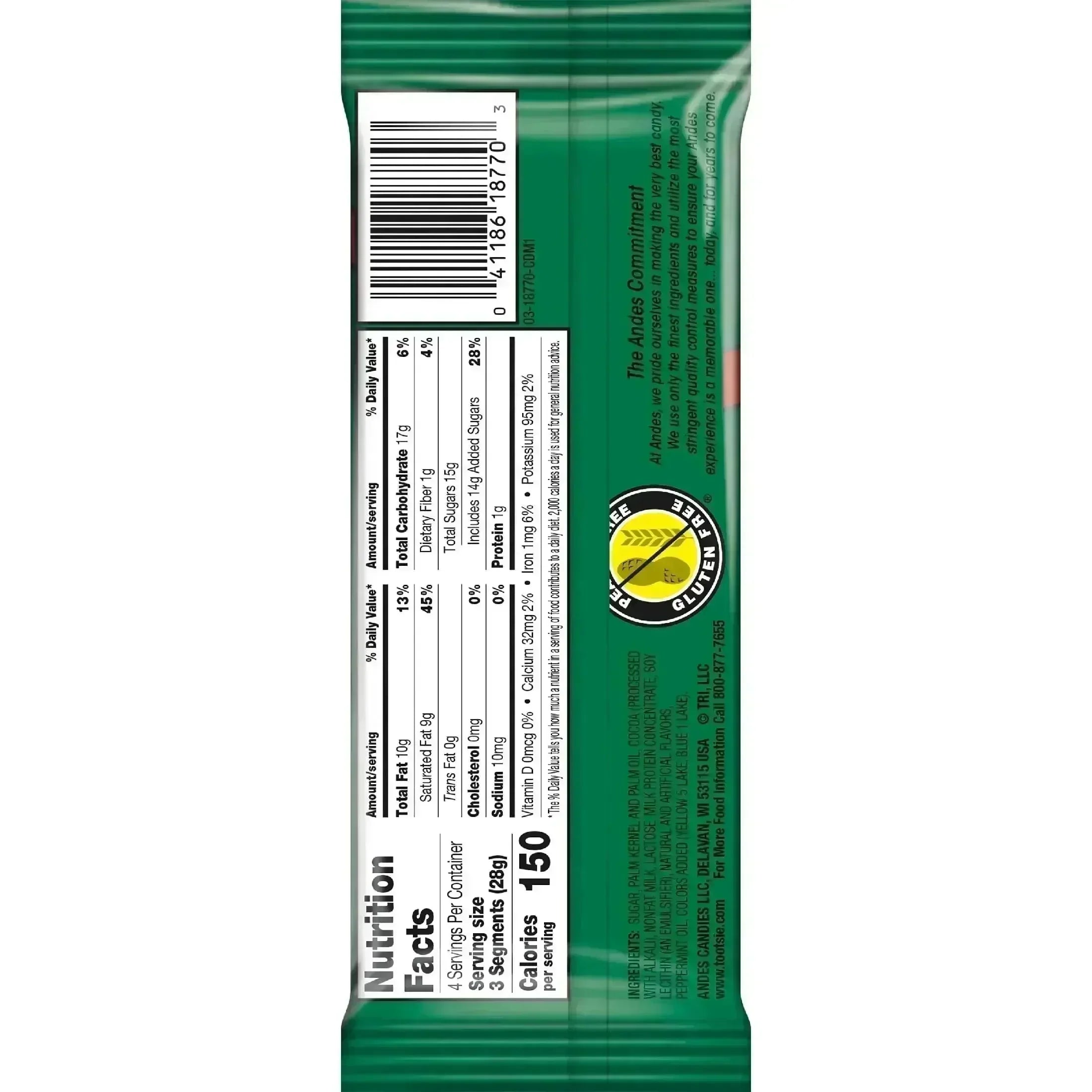 Andes Snap Bar XL Creme De Menthe: 12-Piece Display – Candy Warehouse