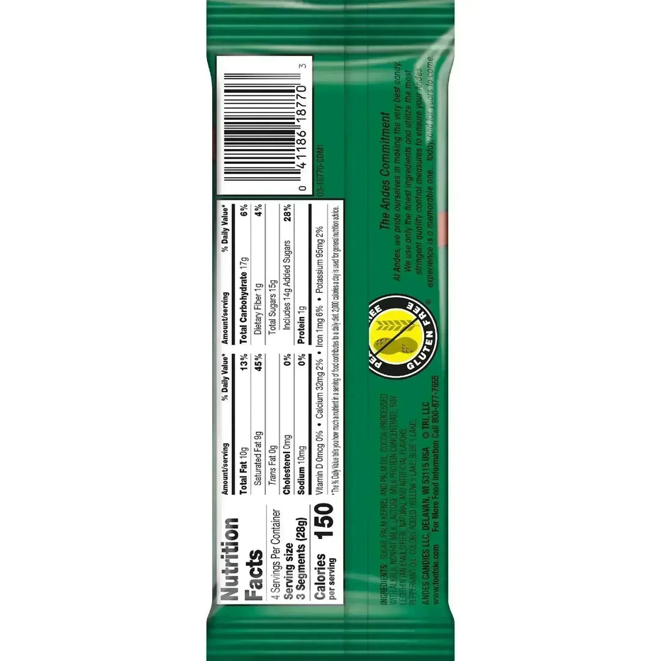 Andes Snap Bar XL Creme De Menthe: 12-Piece Display – Candy Warehouse