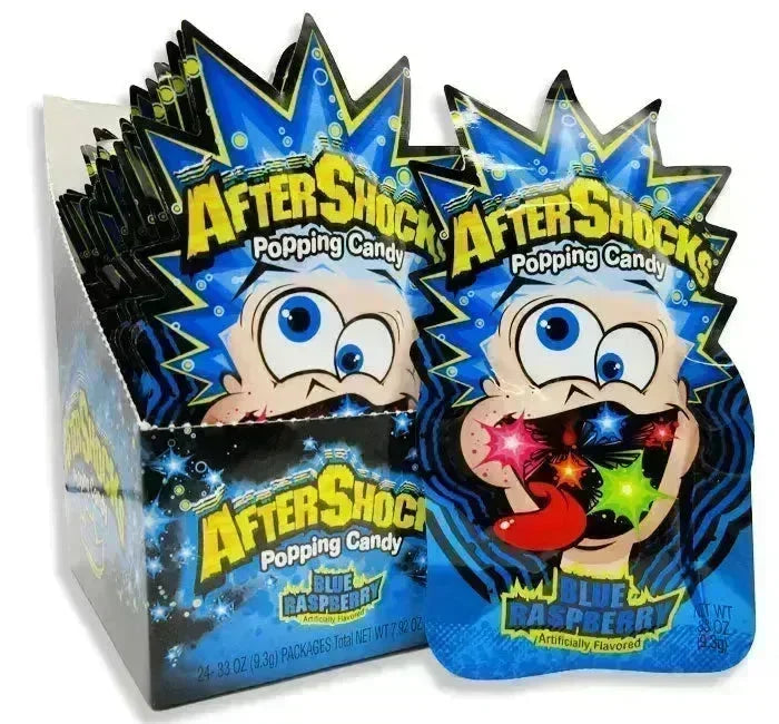 AfterShocks Popping Candy - Blue Raspberry: 24-Piece Box – Candy Warehouse