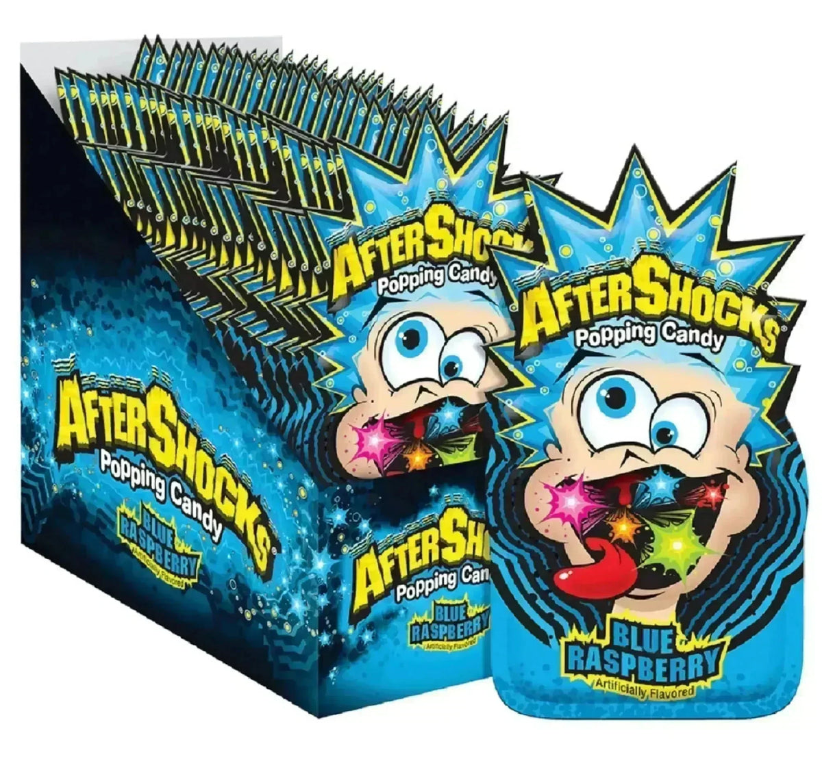 AfterShocks Popping Candy - Blue Raspberry: 24-Piece Box – Candy Warehouse