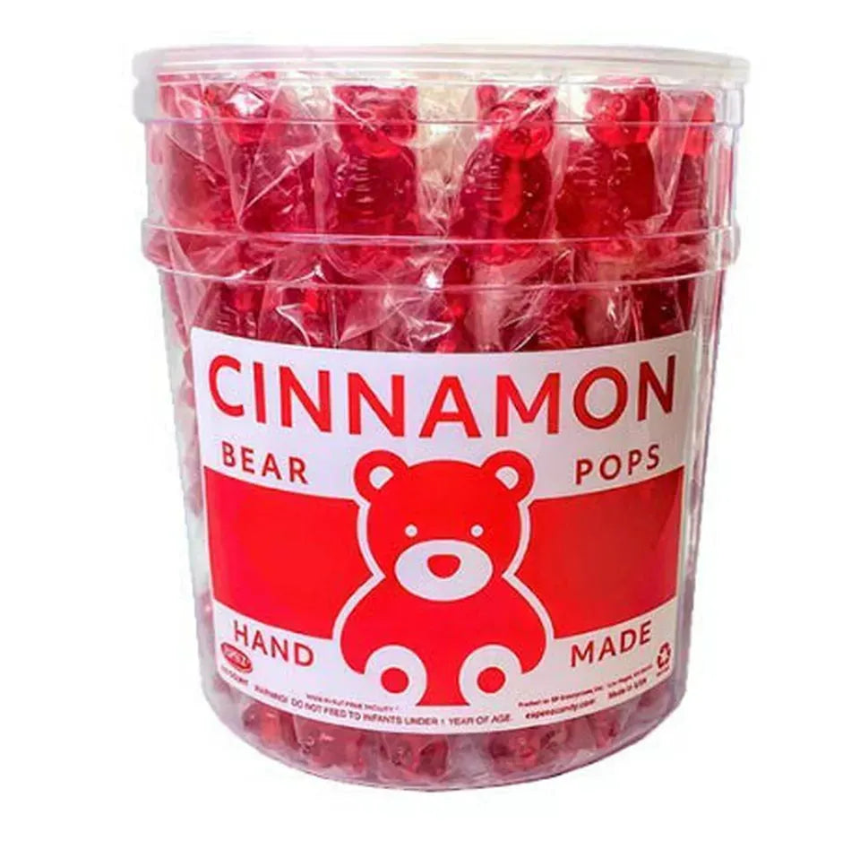 Cinnamon Bear Lollipops: 115-Piece Tub – Candy Warehouse