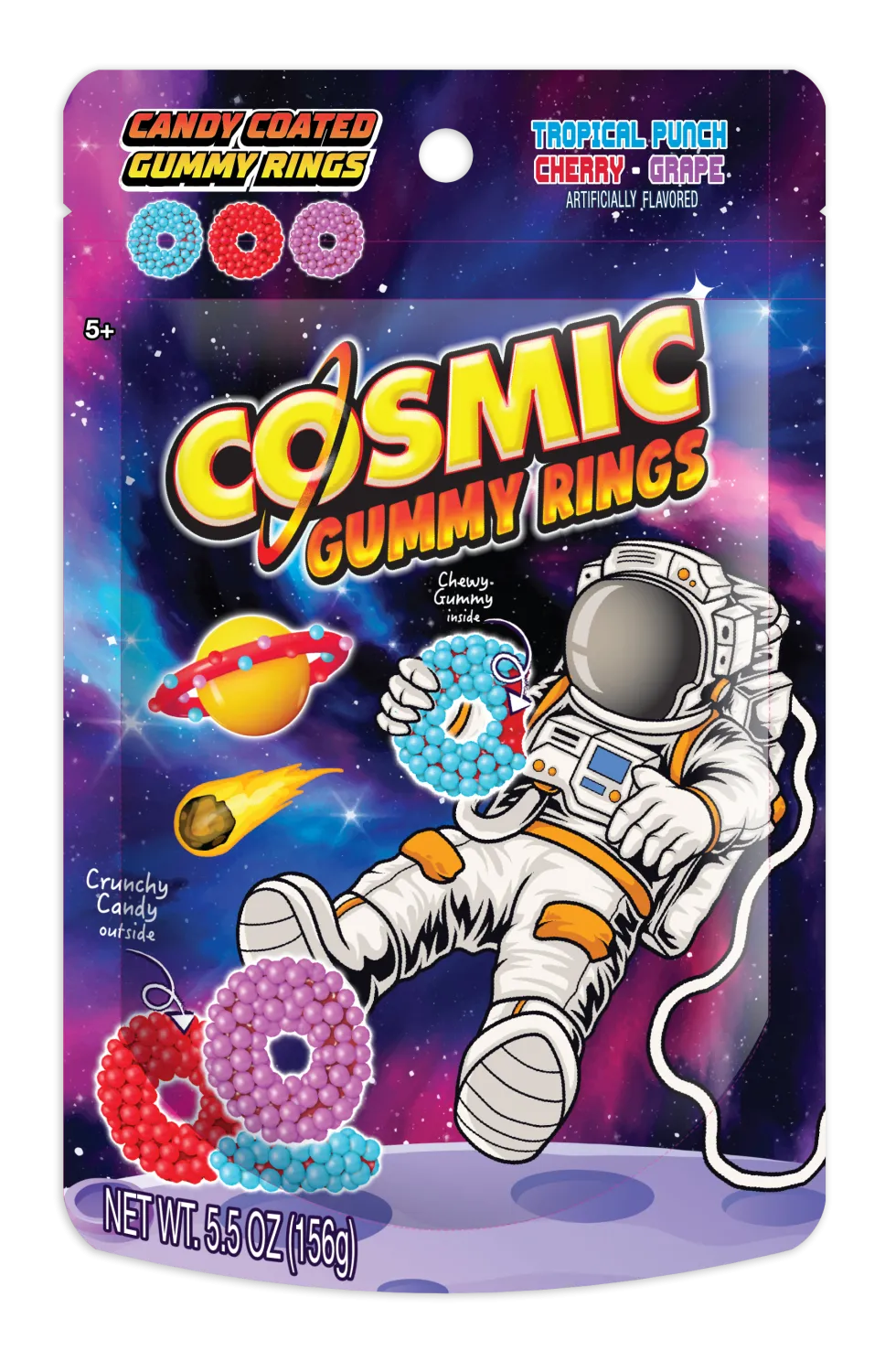 Cosmic Candy Coated Gummy Rings Peg Bag: 8-Piece Case – Candy Warehouse