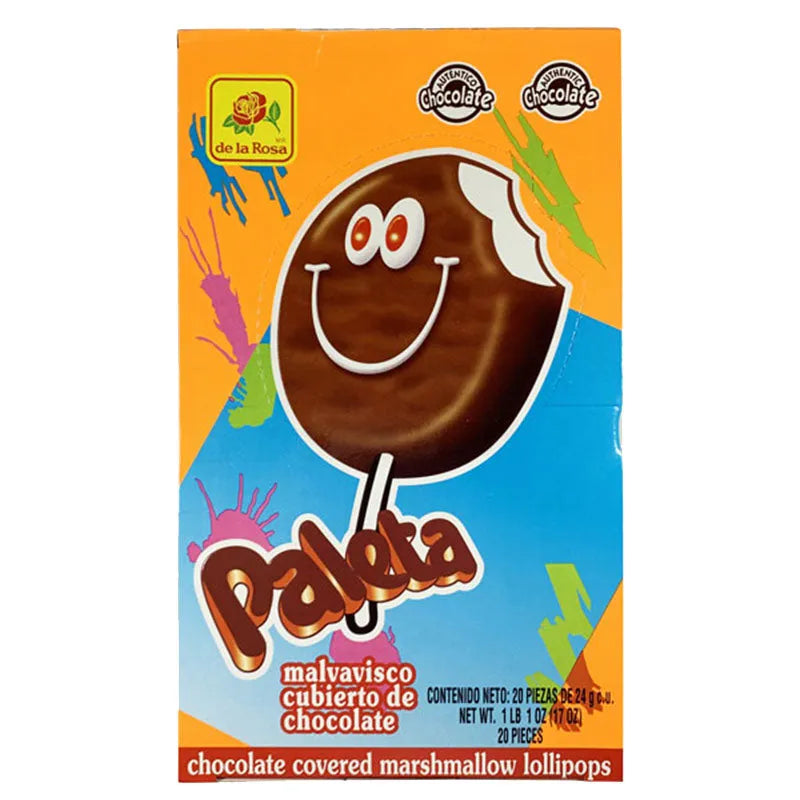 De La Rosa Paleta Chocolate Marshmallow Pop: 20-Piece Box – Candy Warehouse