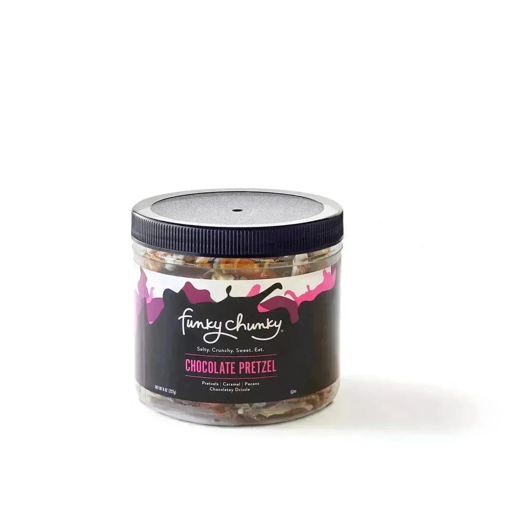 Funky Chunky Chocolate Pretzel: 8-Ounce Mini Canister – Candy Warehouse