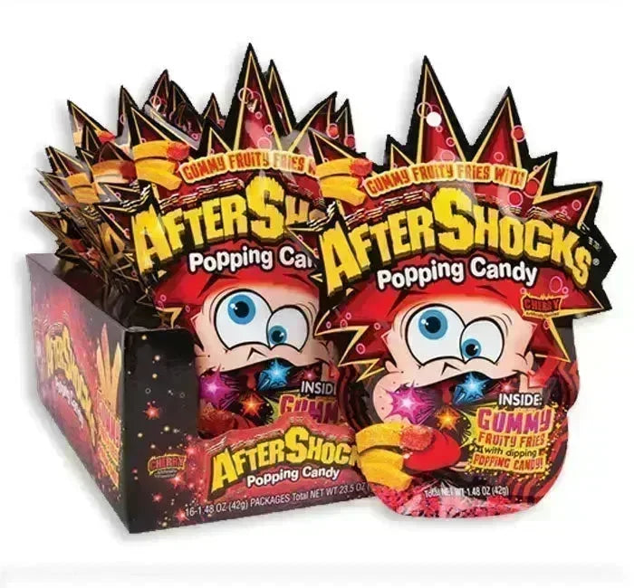 AfterShocks Popping Candy with Gummy Fruity Fries - Cherry: 16-Piece B ...
