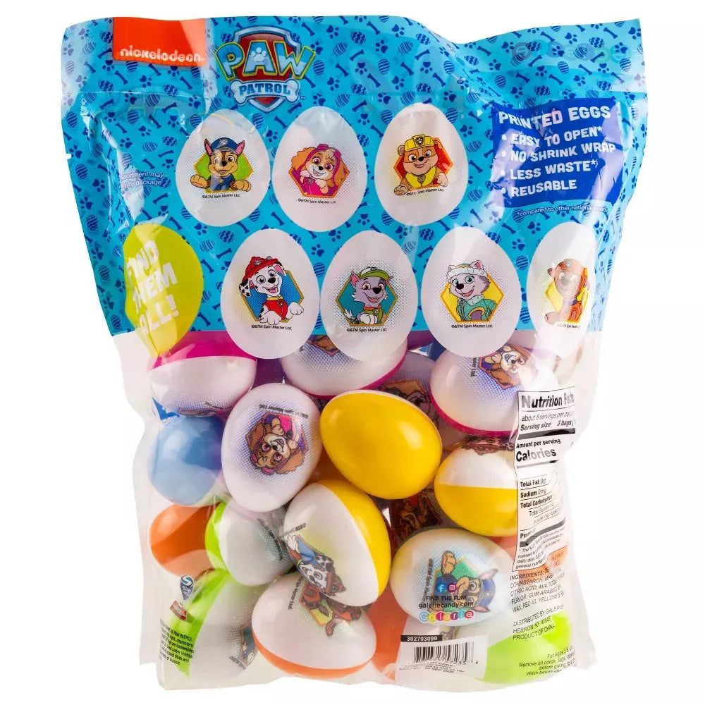 Paw Patrol Easter Plastic Eggs with Candy & Stickers: 36-Piece Bag ...