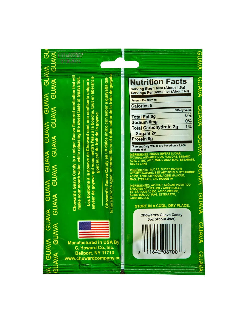 Choward's Guava Mint Peg Bag: 12-Piece Case – Candy Warehouse