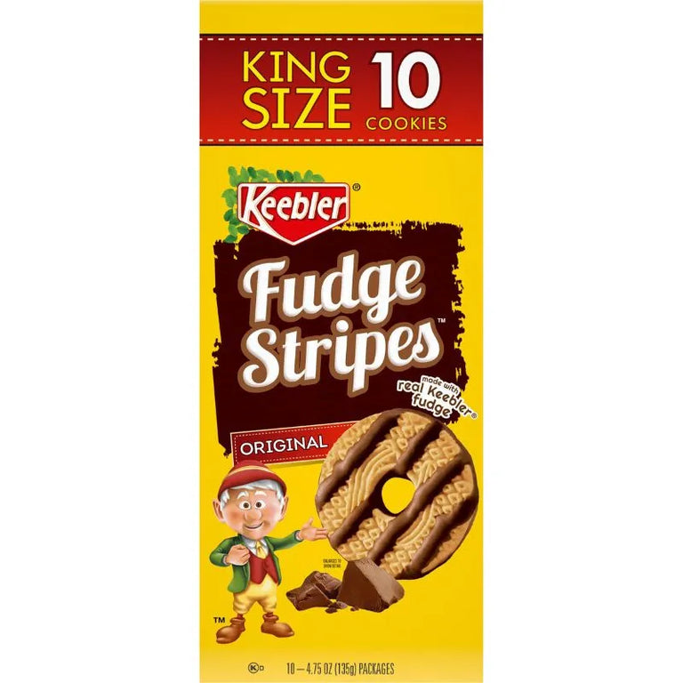 Keebler Fudge Stripes King Sized Cookies: 10-Piece Box – Candy Warehouse