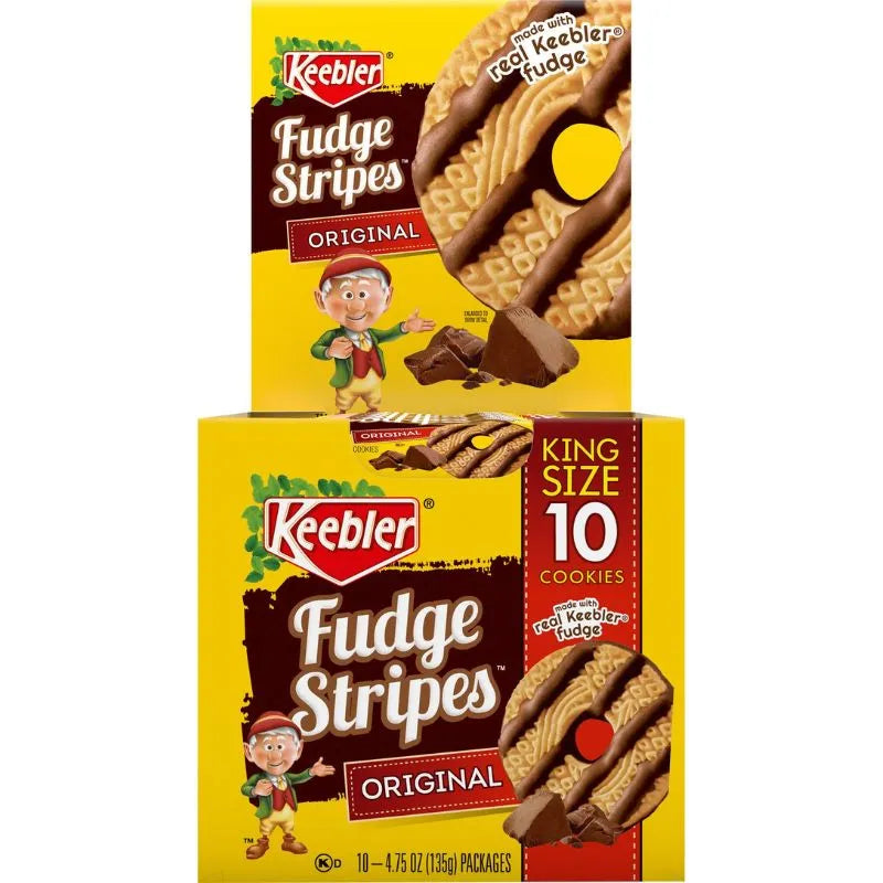Keebler Fudge Stripes King Sized Cookies: 10-Piece Box – Candy Warehouse