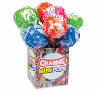 Mega Pops with Charms Mini Lollipops: 12-Piece Display – Candy Warehouse