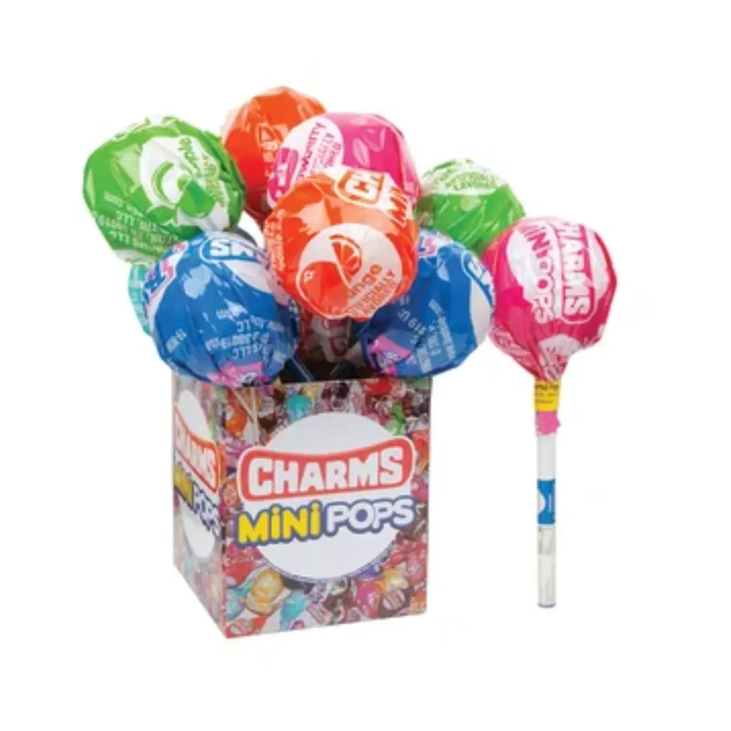 Mega Pops with Charms Mini Lollipops: 12-Piece Display – Candy Warehouse