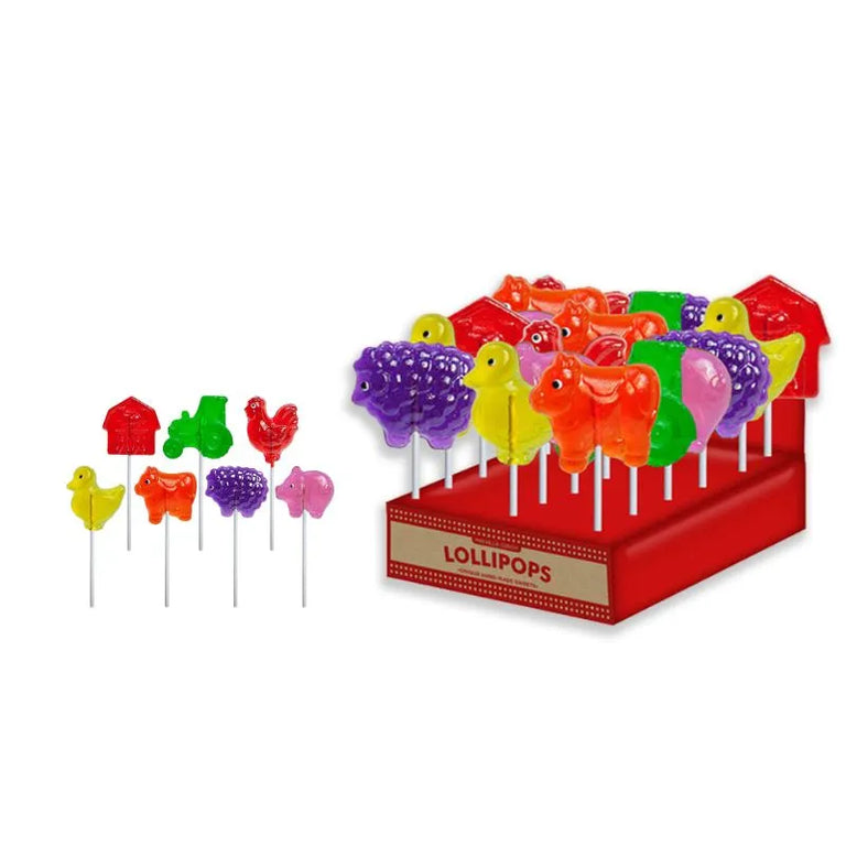 Melville Barnyard Animal Lollipops: 24-Piece Display – Candy Warehouse