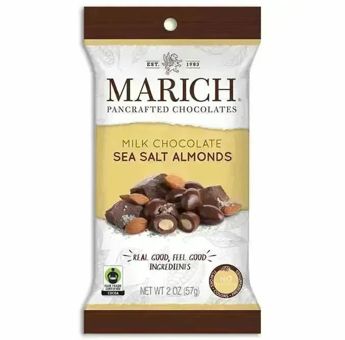 Marich Milk Chocolate Sea Salt Almonds: 12-Piece Box – Candy Warehouse