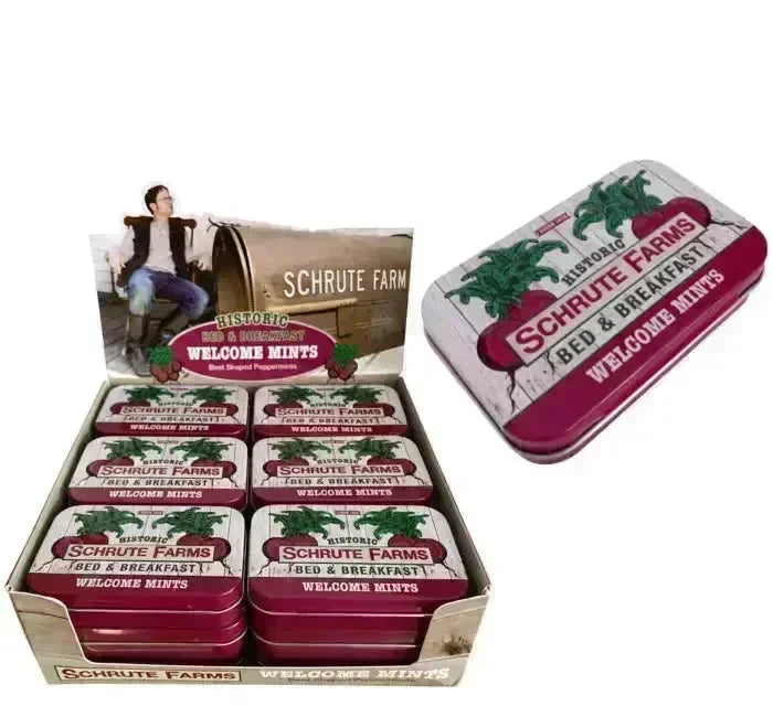 The Office Schrute Farms Tins With Beet Shaped Mints: 18-Piece box ...