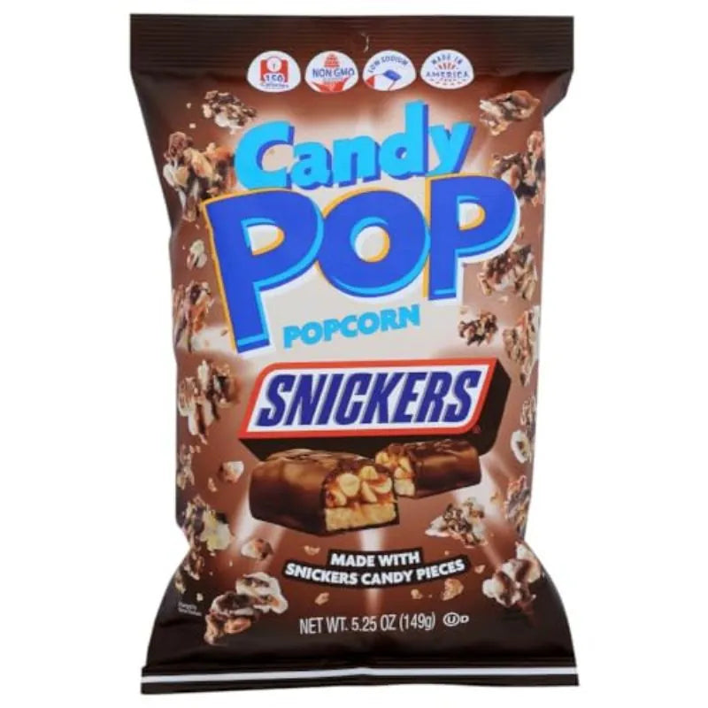 Candy Pop Snickers Candy Popcorn: 12-Piece Case – Candy Warehouse