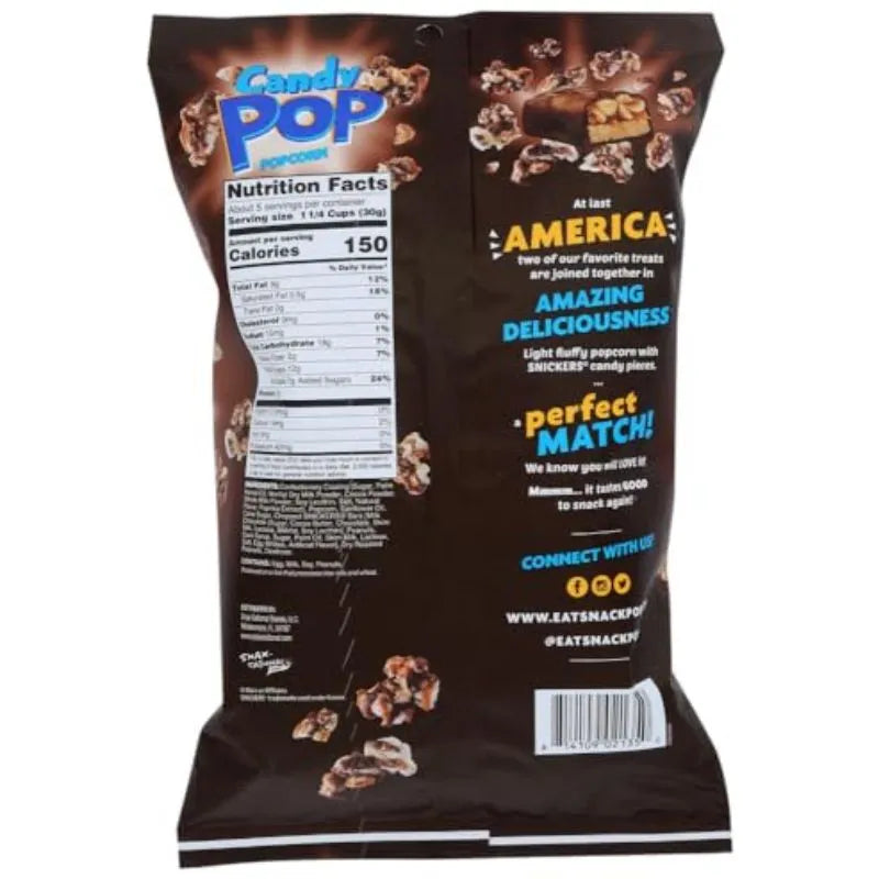 Candy Pop Snickers Candy Popcorn: 12-Piece Case – Candy Warehouse