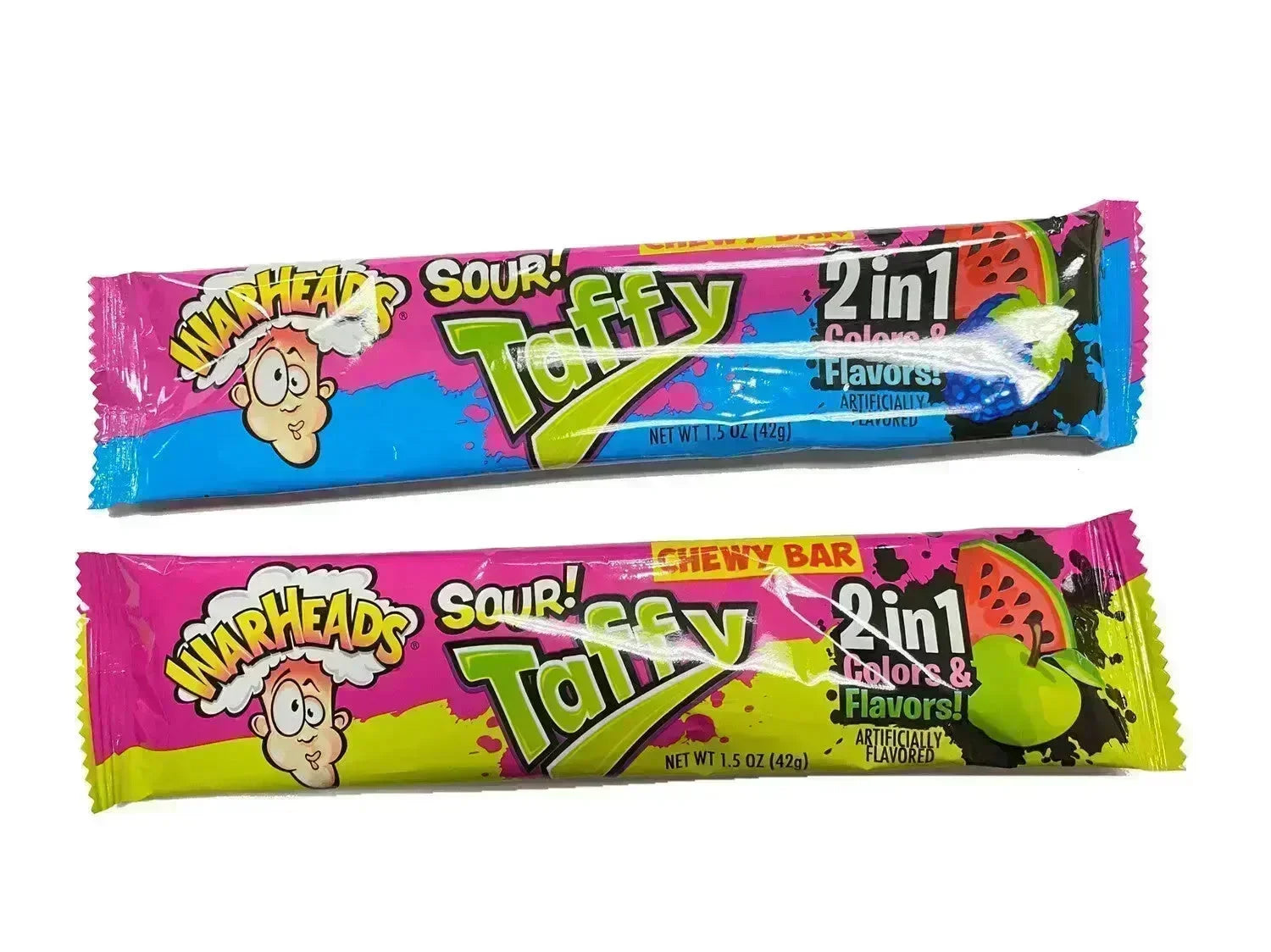 Warheads 2-in-1 Sour Taffy Chewy Bars: 48-Piece Display – Candy Warehouse