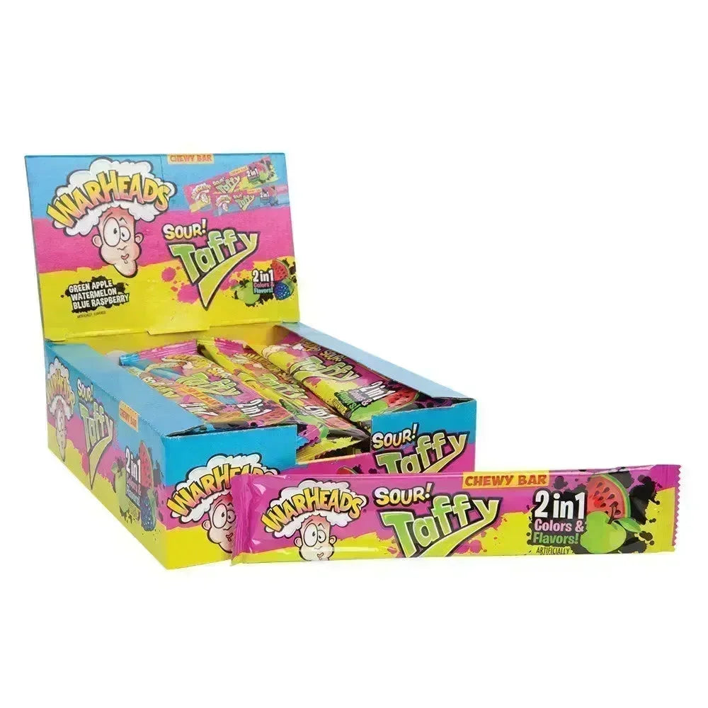 Warheads 2-in-1 Sour Taffy Chewy Bars: 48-Piece Display – Candy Warehouse