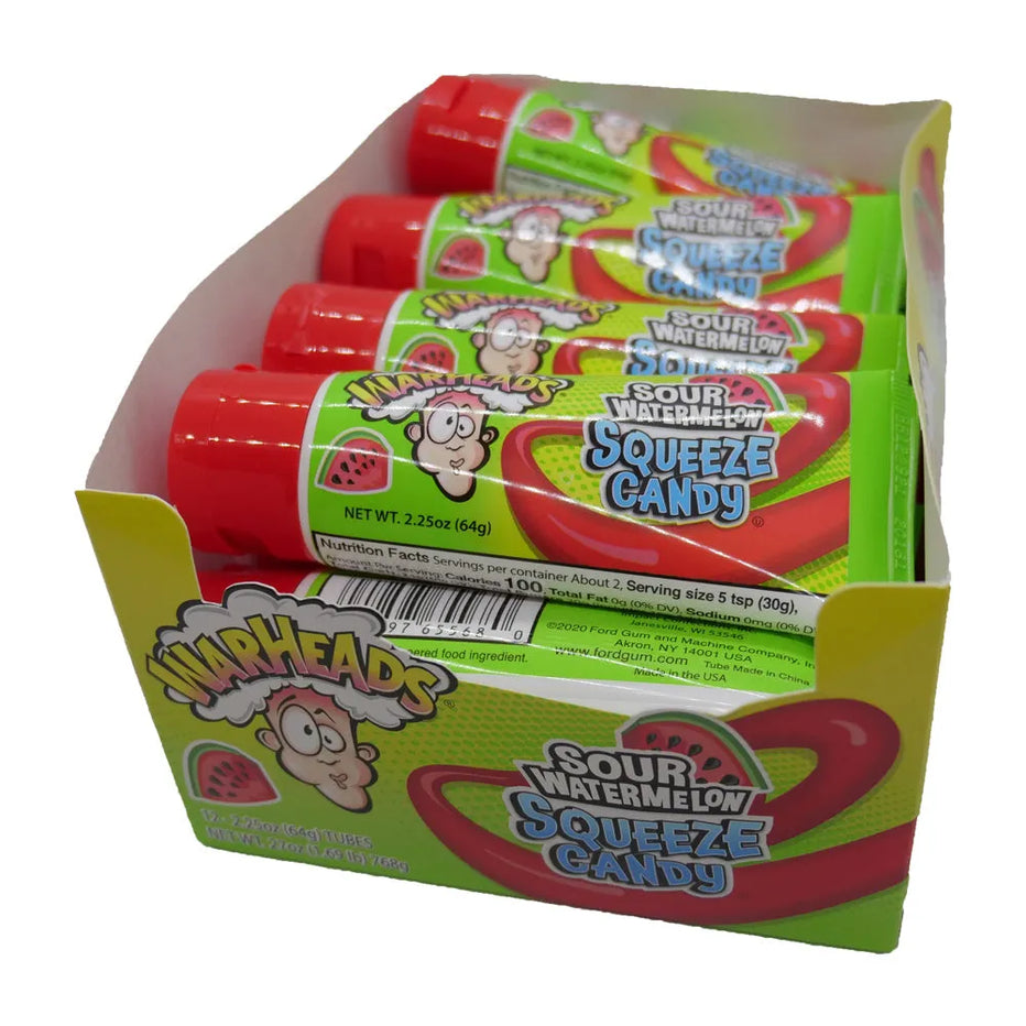 Warheads Sour Watermelon Squeeze Candy Tubes: 12-Piece Box – Candy ...