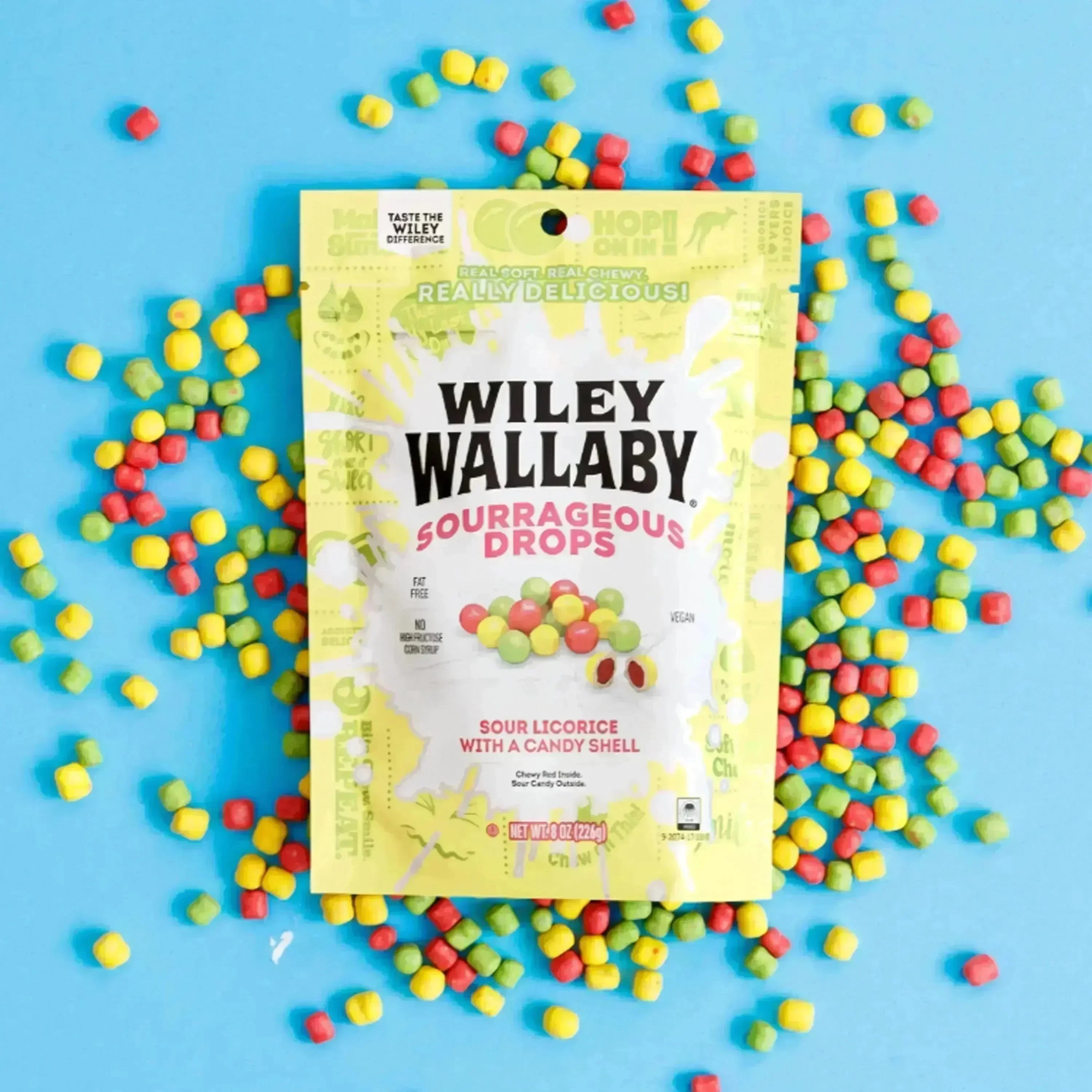Wiley Wallaby Sourrageous Licorice Bites Peg Bags: 12-Piece Box – Candy ...
